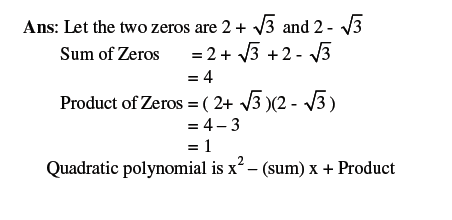 CBSE Class 10 Mathematics Polynomials Assignment Set C